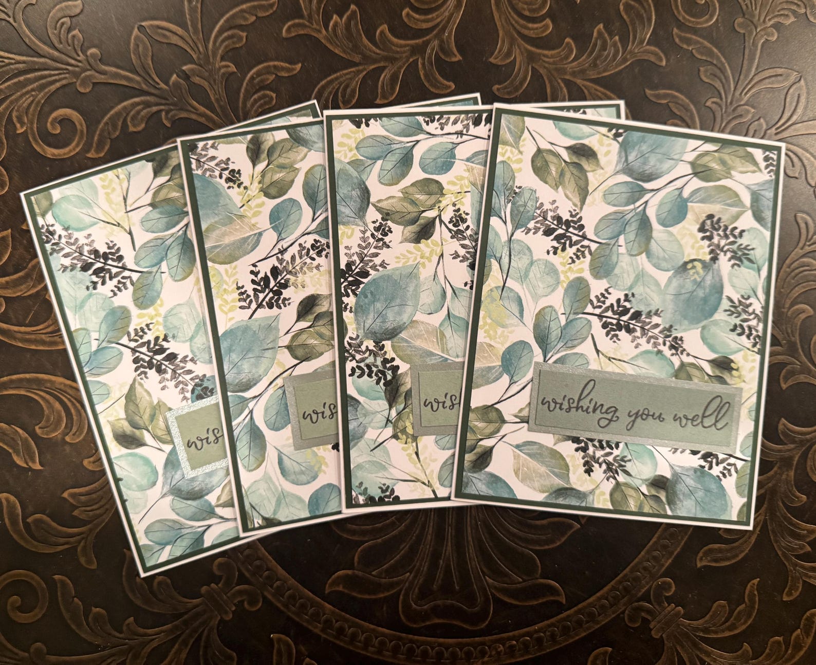 Handmade Wishing You Well Cards. Set of 4 Blank Cards. Colorful Set of ...
