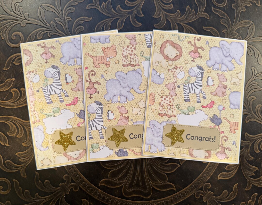 Handmade Congrats Cards. Set of 3 Blank Cards. Colorful Set of ...