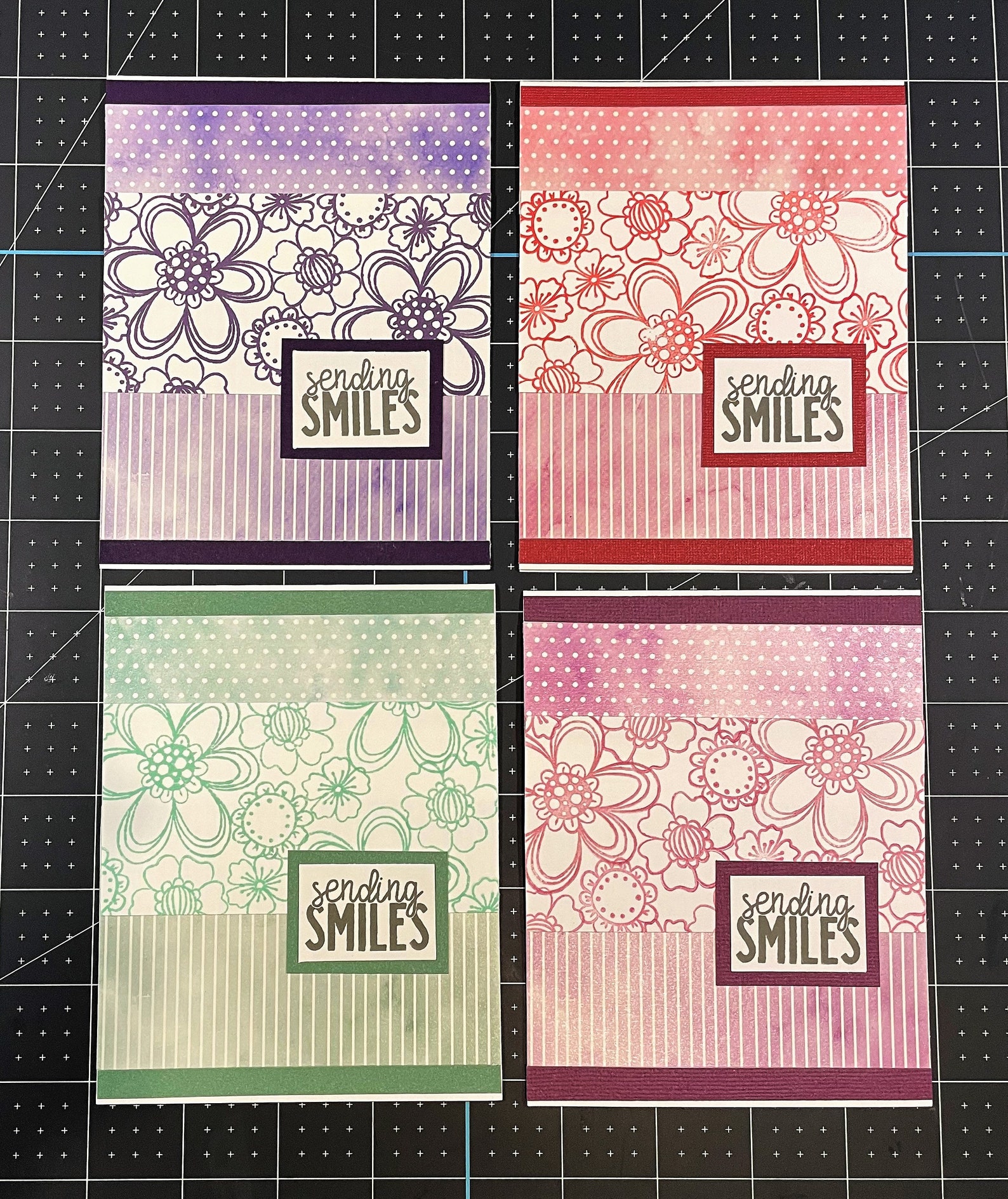 Handmade Note Cards. Set of 4 Cards. Colorful Cards. Beautiful Variety ...