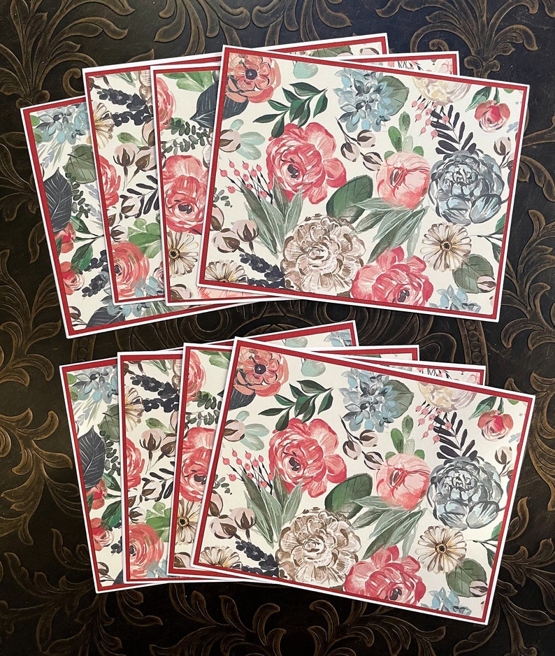 Beautiful Set of Handmade Floral Note Cards. Set of 8 Colorful - Etsy