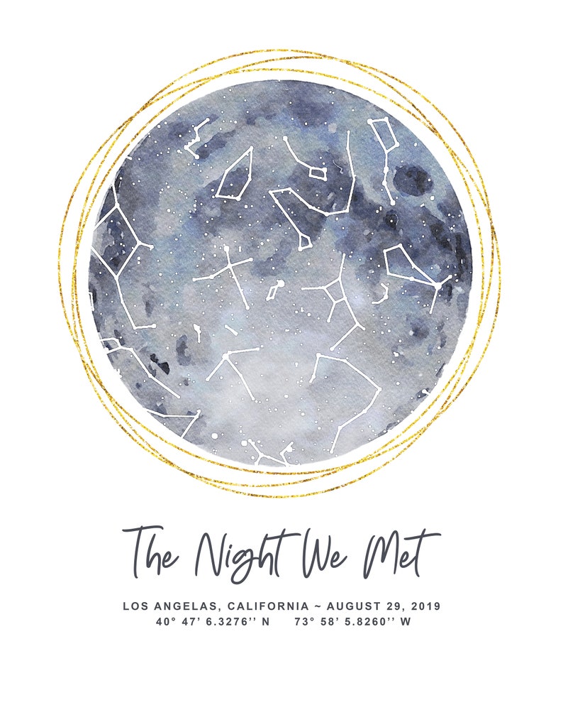 STAR CHART Custom Star Map Engagement Gift First | Etsy