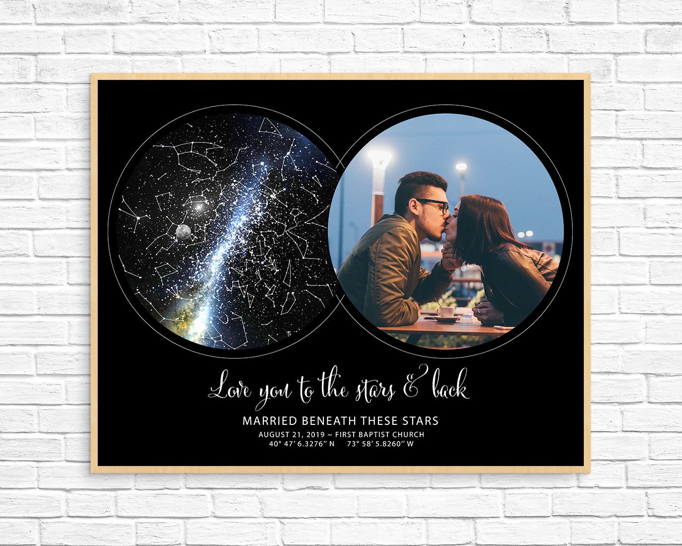 Realistic CUSTOM STAR MAP With Photo Night Sky Map - Etsy