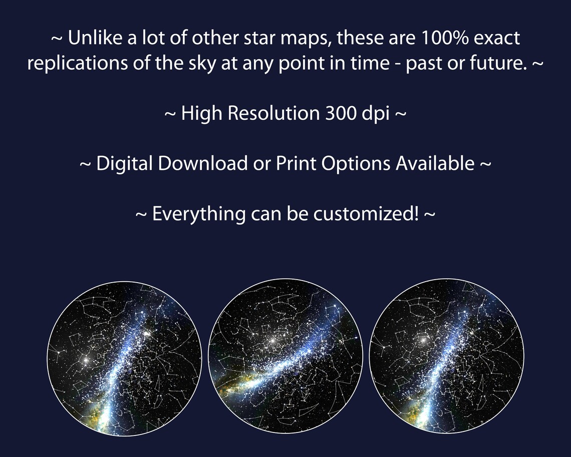 CUSTOM STAR MAP Digital Star Chart Anniversary Gift - Etsy