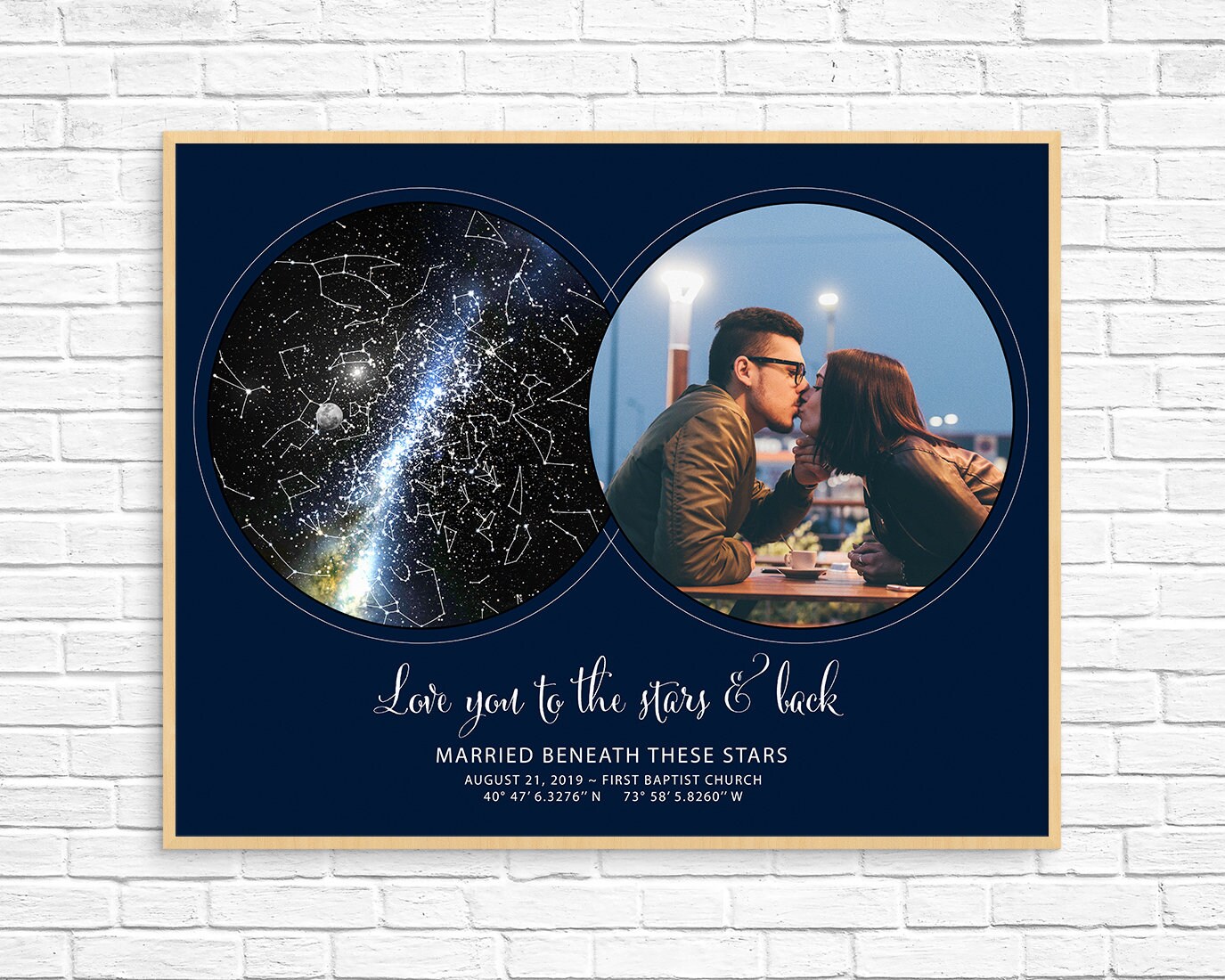 Realistic CUSTOM STAR MAP With Photo Night Sky Map - Etsy