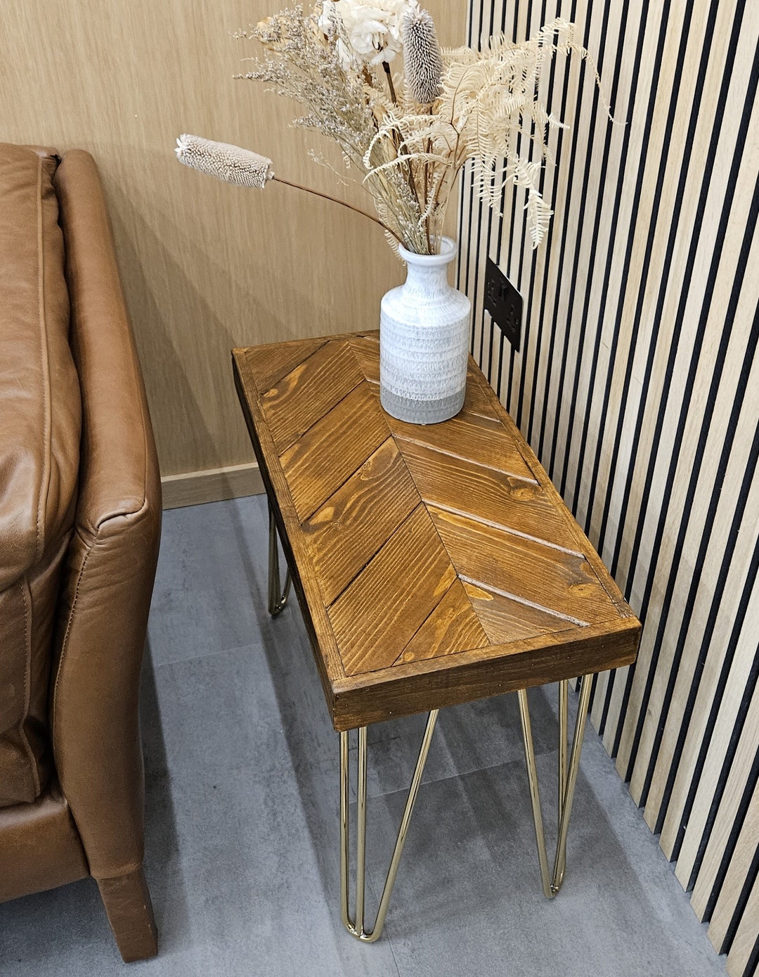 Wooden Coffee Table, Herringbone Table , Hairpin Legs, Bespoke, Rustic ...