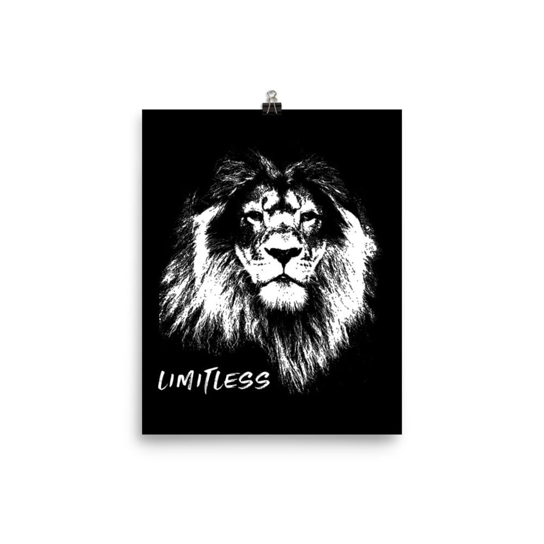 Limitless Lion Matte Poster Lion Gift, Lion Wall Art, Lion Poster Art ...