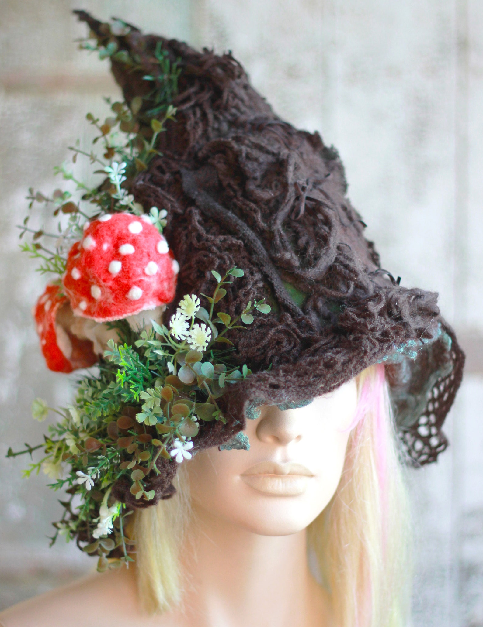 Mushroom Hat Forest Witch Hat Women Witch Costume Cosplay | Etsy