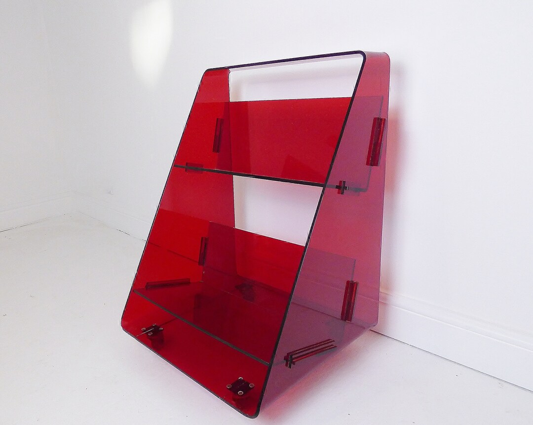 Vintage Red Limited Edition Plastic Bookcase Display Caddy by Louis De ...