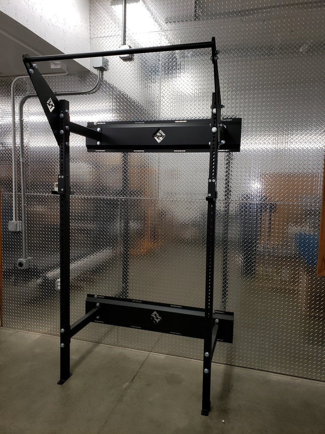 F&F Fitness Compact Power Rack con Pull Up Bar Heavy Duty Garage Home ...
