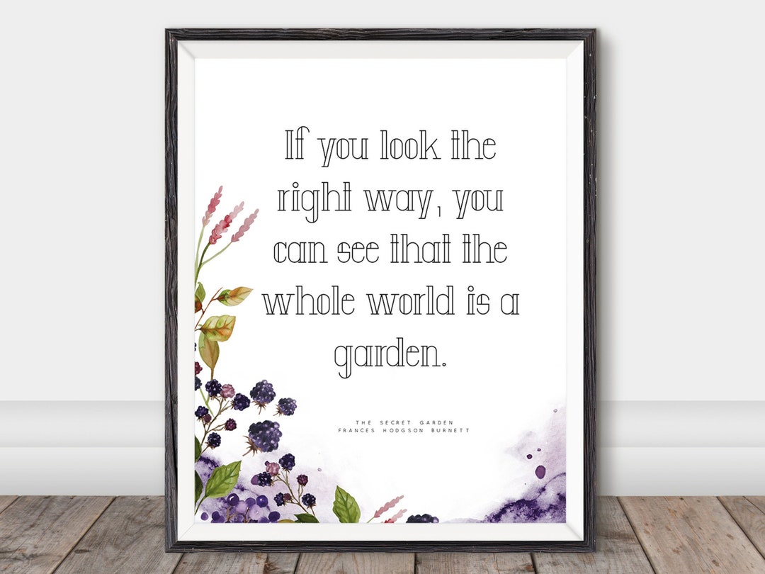 The Secret Garden Book Quote Prints Poster Inspirational - Etsy