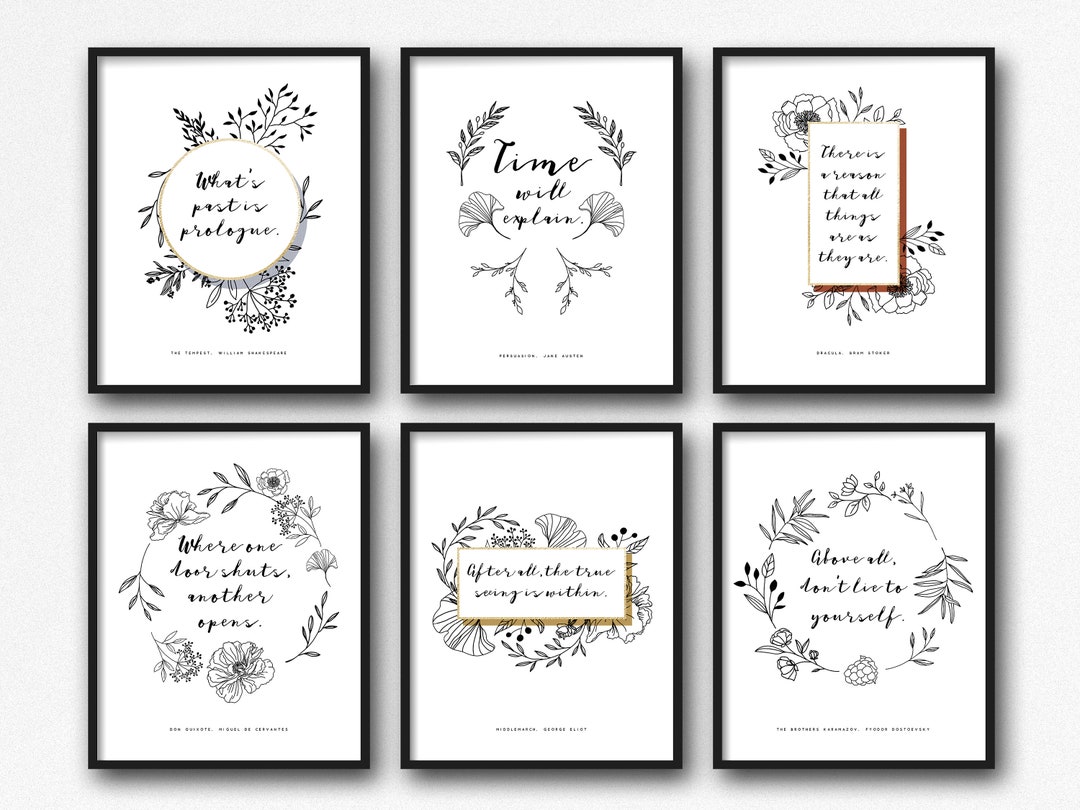 Literature Poster Set of 6 Prints Reading Nook Decor - Etsy
