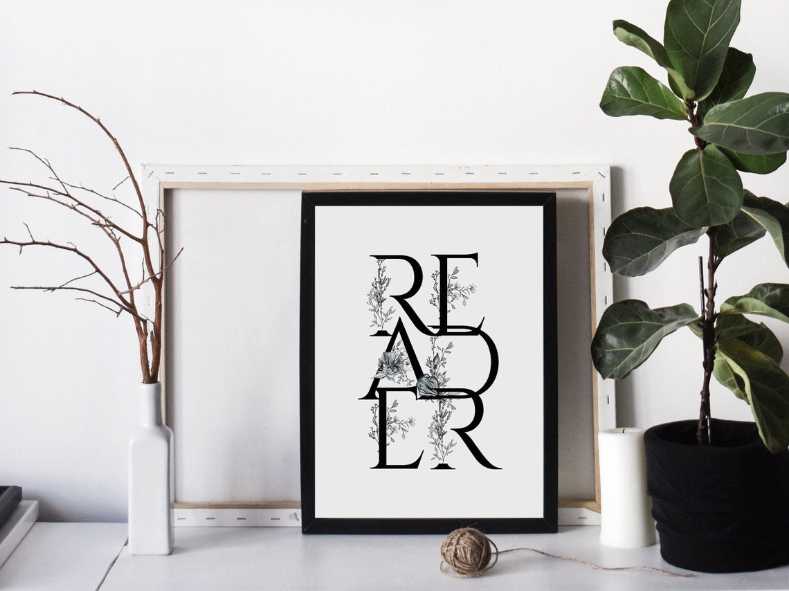 Bookish Print Reading Poster Printable Wall Art Bookworm Book - Etsy