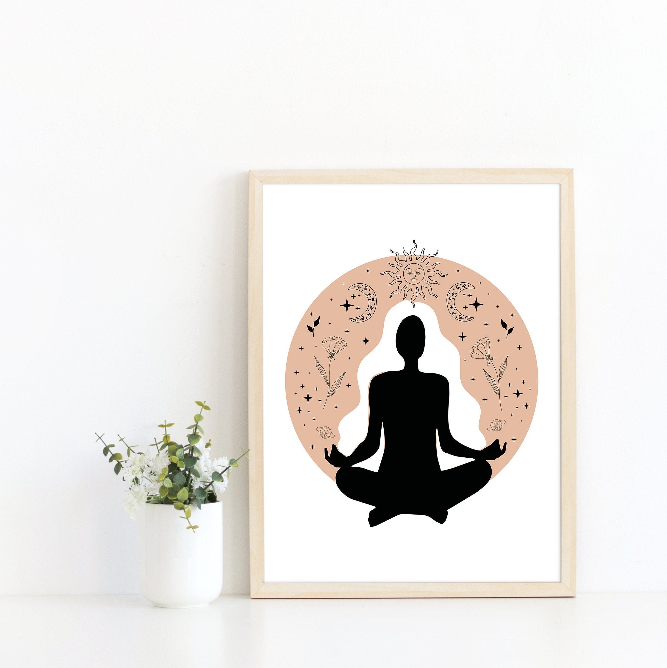 Prints Wall Hangings Zen Wall Decor Yoga Art Print Yoga Teacher Gift ...