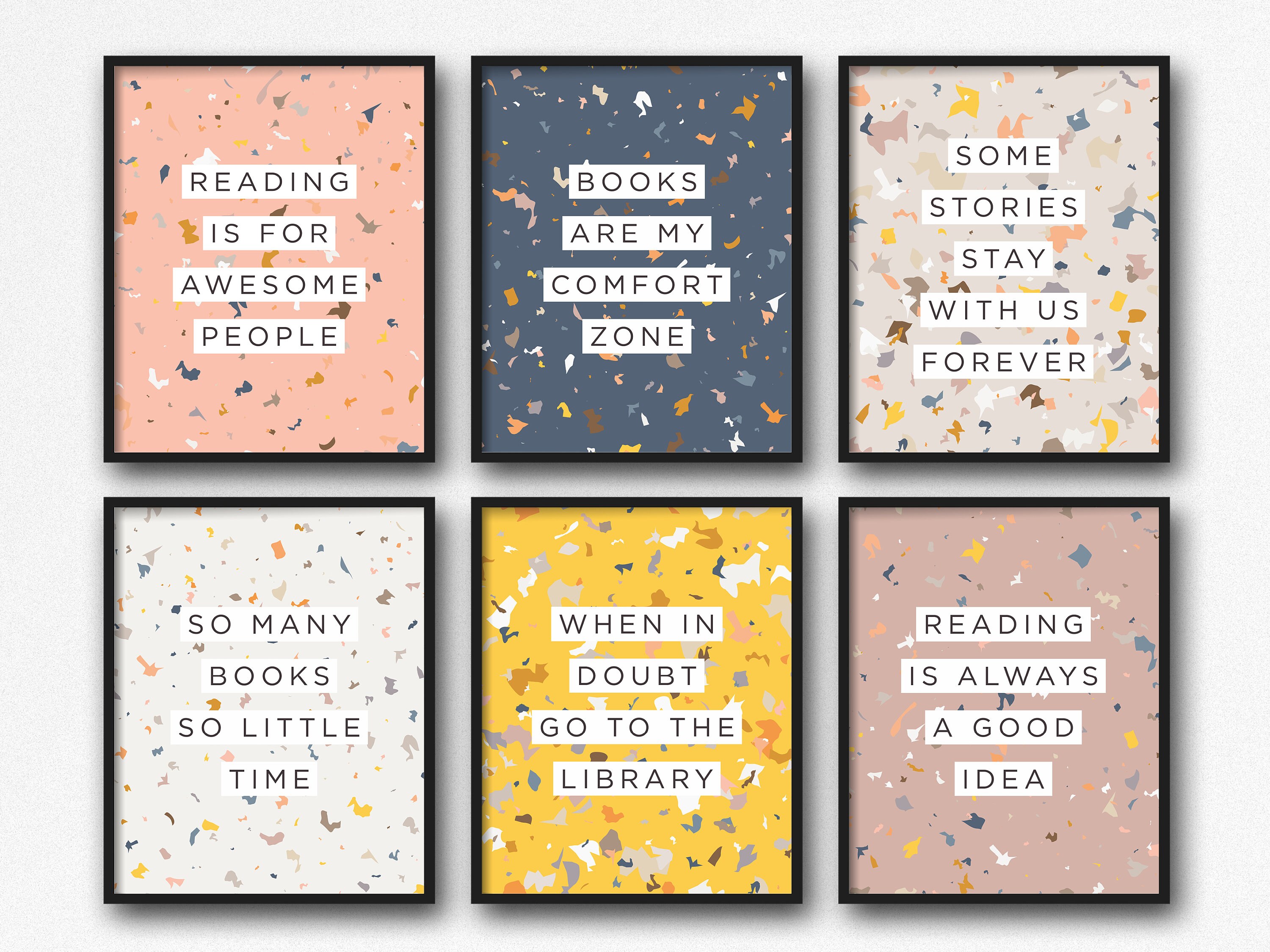 Bookish Poster Set of 6 Prints Reading Nook Decor Printable | Etsy