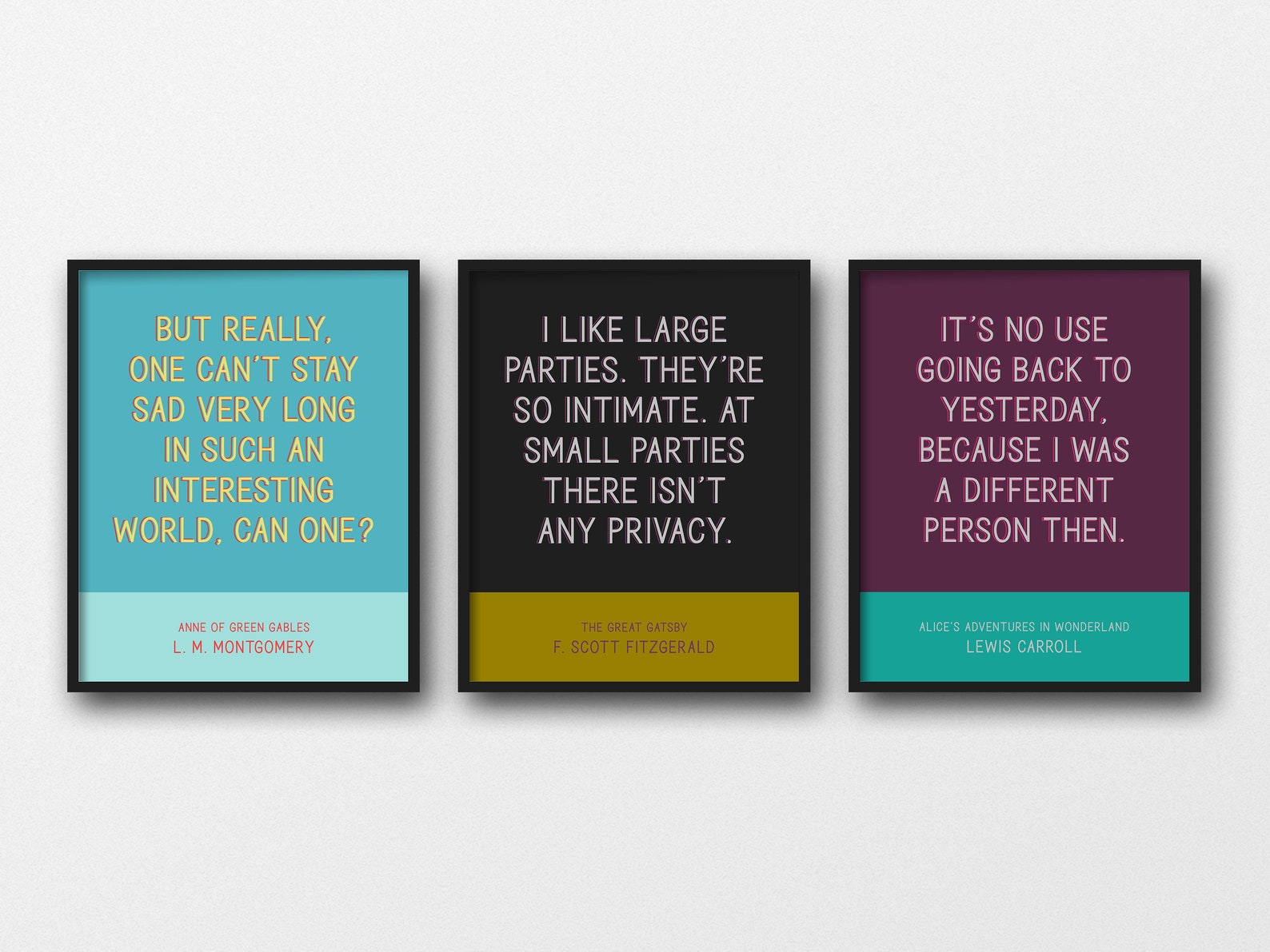 Literature Print Set of 12 Gallery Wall Set Printable Quotes | Etsy