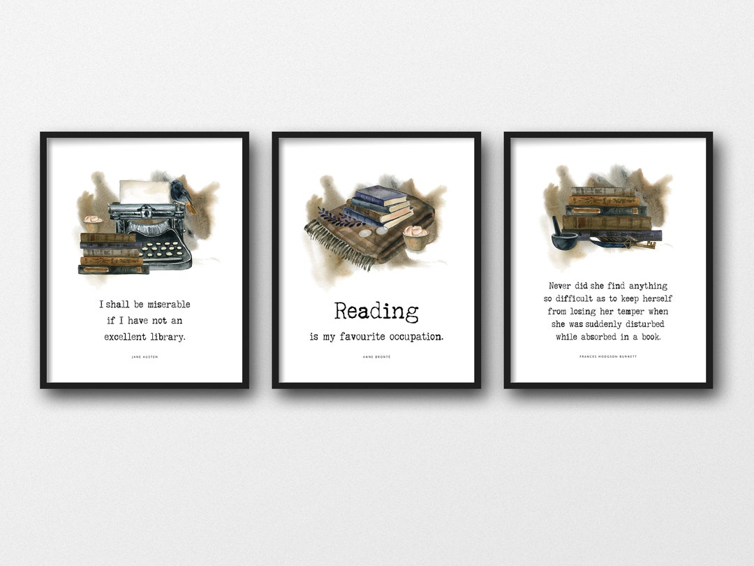 Reading Wall Art Set Literature Poster Book Print Set of 3 - Etsy
