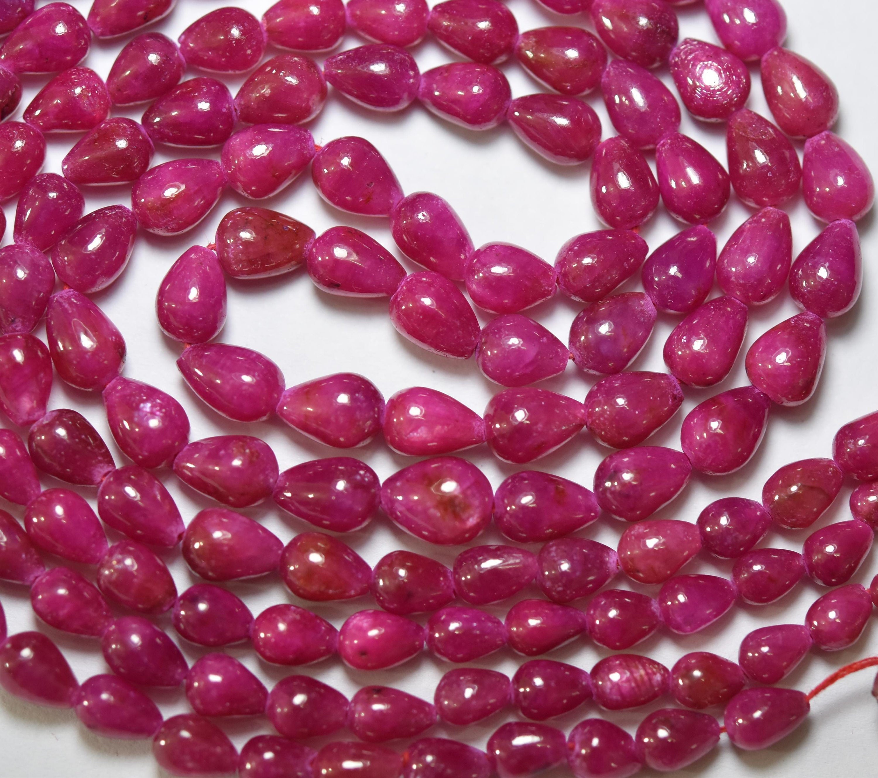 16 Inches Strand Dyed Ruby Full Drilled Smooth Polished - Etsy