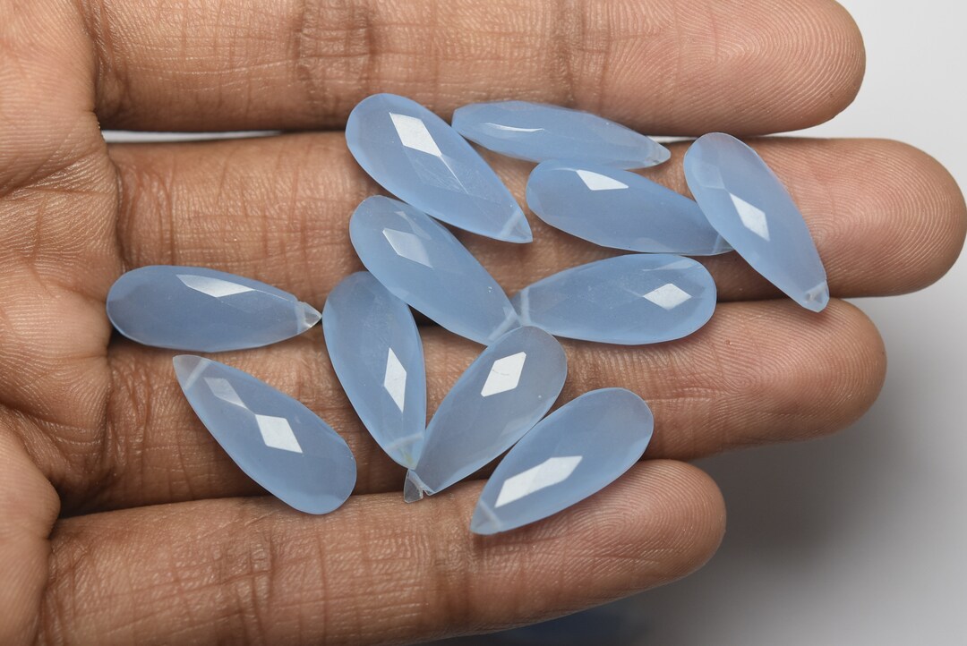 5 Match Pair, Holly Blue Hydro Quartz, Side Drilled, Pear Shape ...