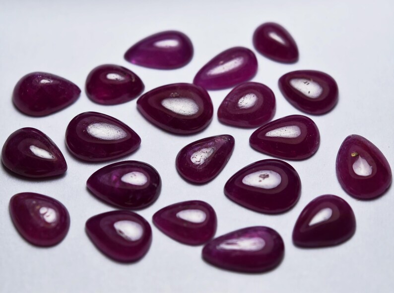 10 Pieces Natural Ruby Flat Back Undrilled Smooth Polished | Etsy