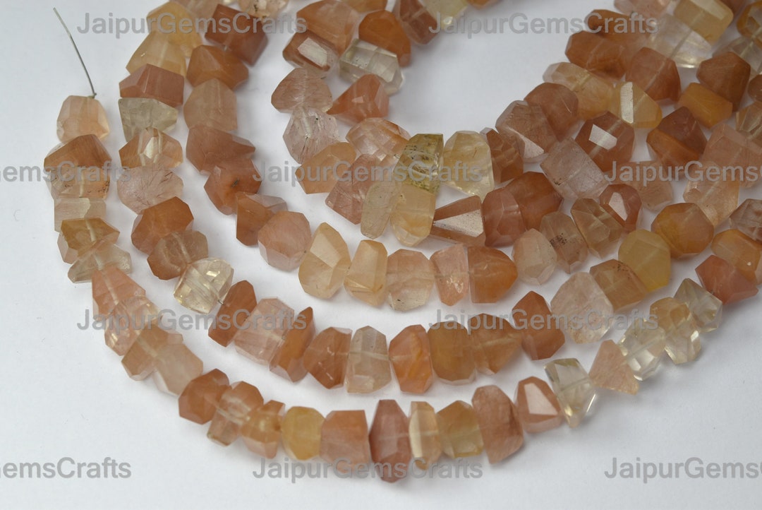 7 Inches Strand, Natural Orange Rutile, Center Drilled, Faceted Fancy ...