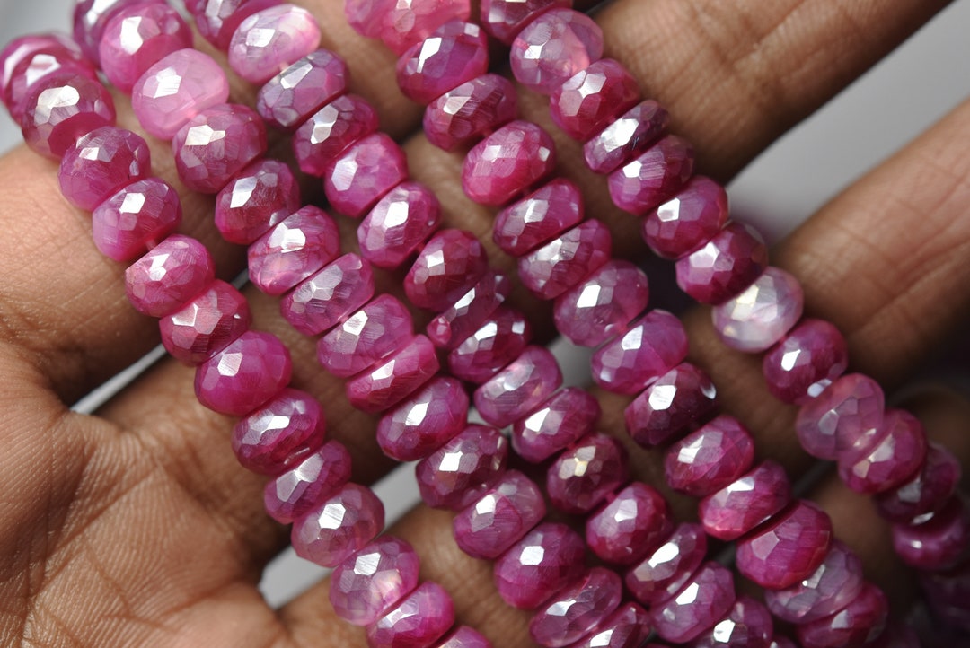 13 Inch Strand, Mystic Red Moonstone, Faceted Rondelle, Size 6.50mm - Etsy