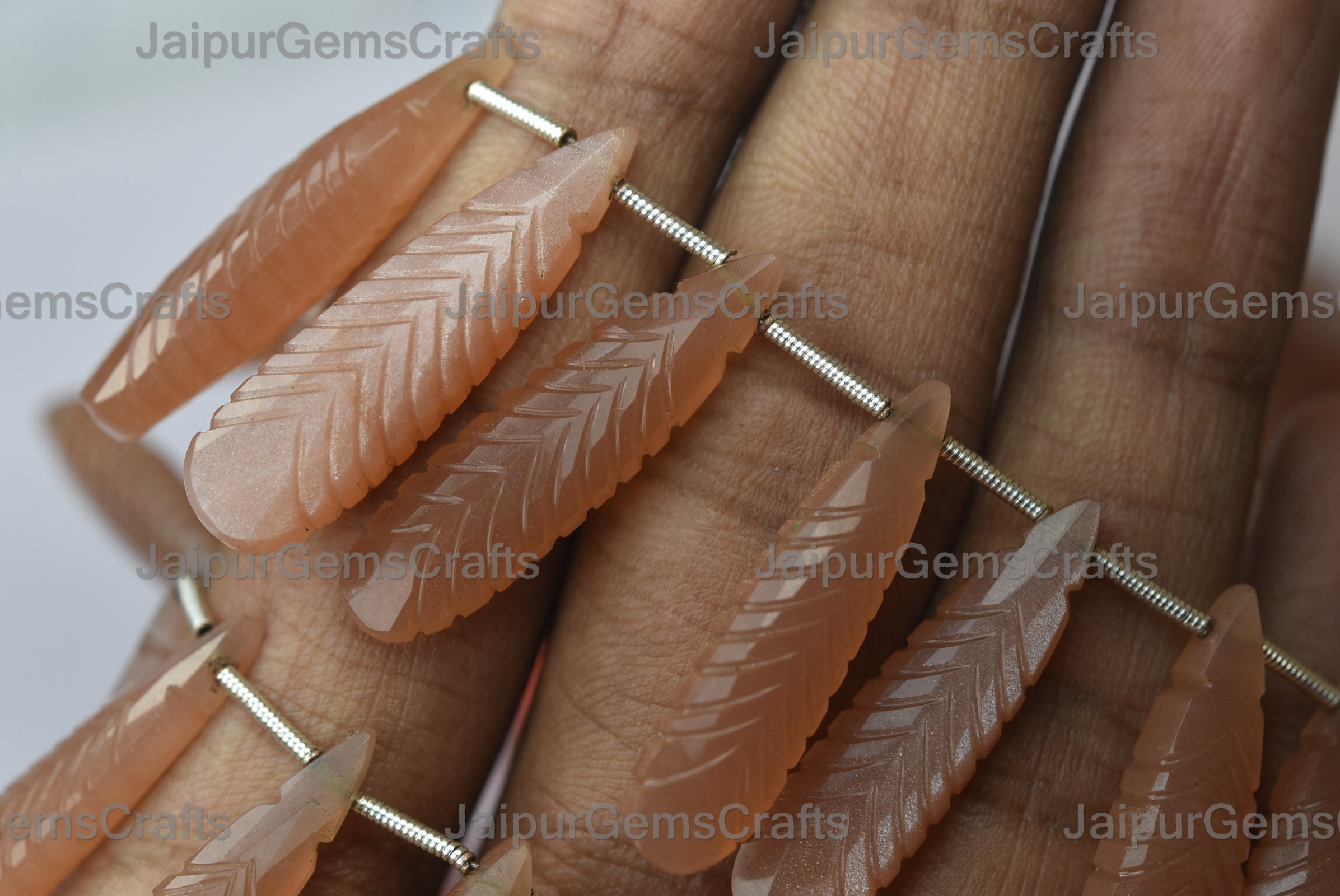 10 Pieces Peach Moonstone Side Drilled Faceted Carved Pear - Etsy