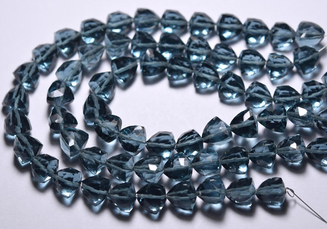 8 Inches Strand, London Blue Quartz Hydro Quartz Straight Drilled ...