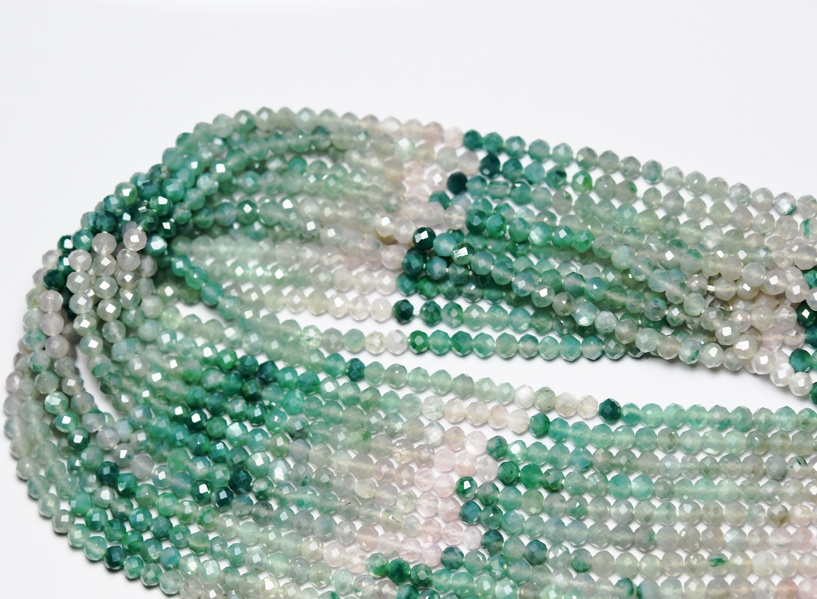13 Inches Strand, Green Mystic Moonstone Shaded Rondelles, Size 2.8mm ...