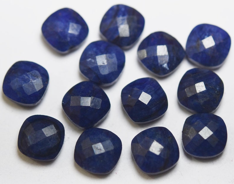 3 Match Pair Dyed Blue Ruby Without Drill Faceted Cushion - Etsy