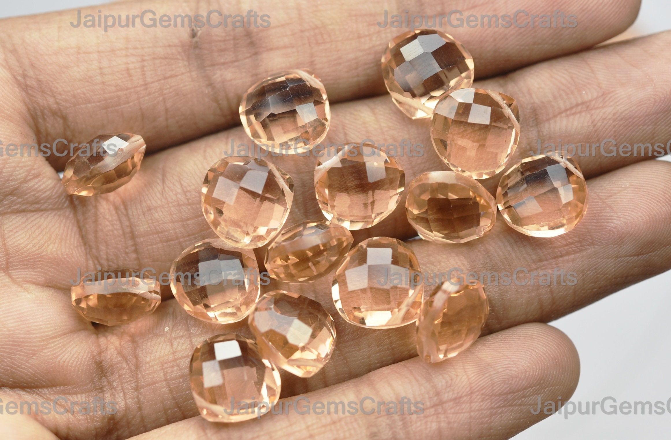 5 Match Pair Morganite Color Hydro Quartz Side Drilled - Etsy