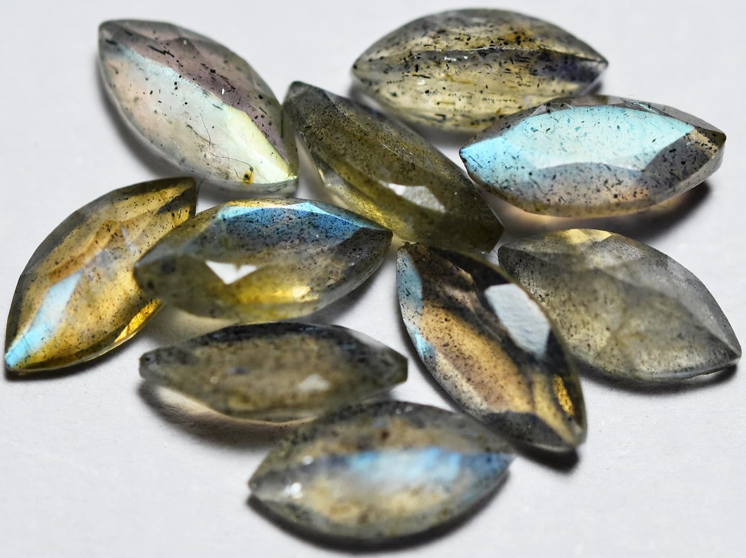 Buy 10 Pieces, Labradorite Blue Flashy and Green Blue Flashy Undrilled ...