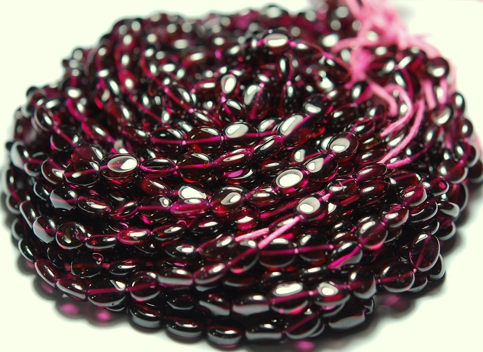 16 Inches Strand, Garnet, Smooth Polished Oval, Size 7x6mm to 8x6mm - Etsy