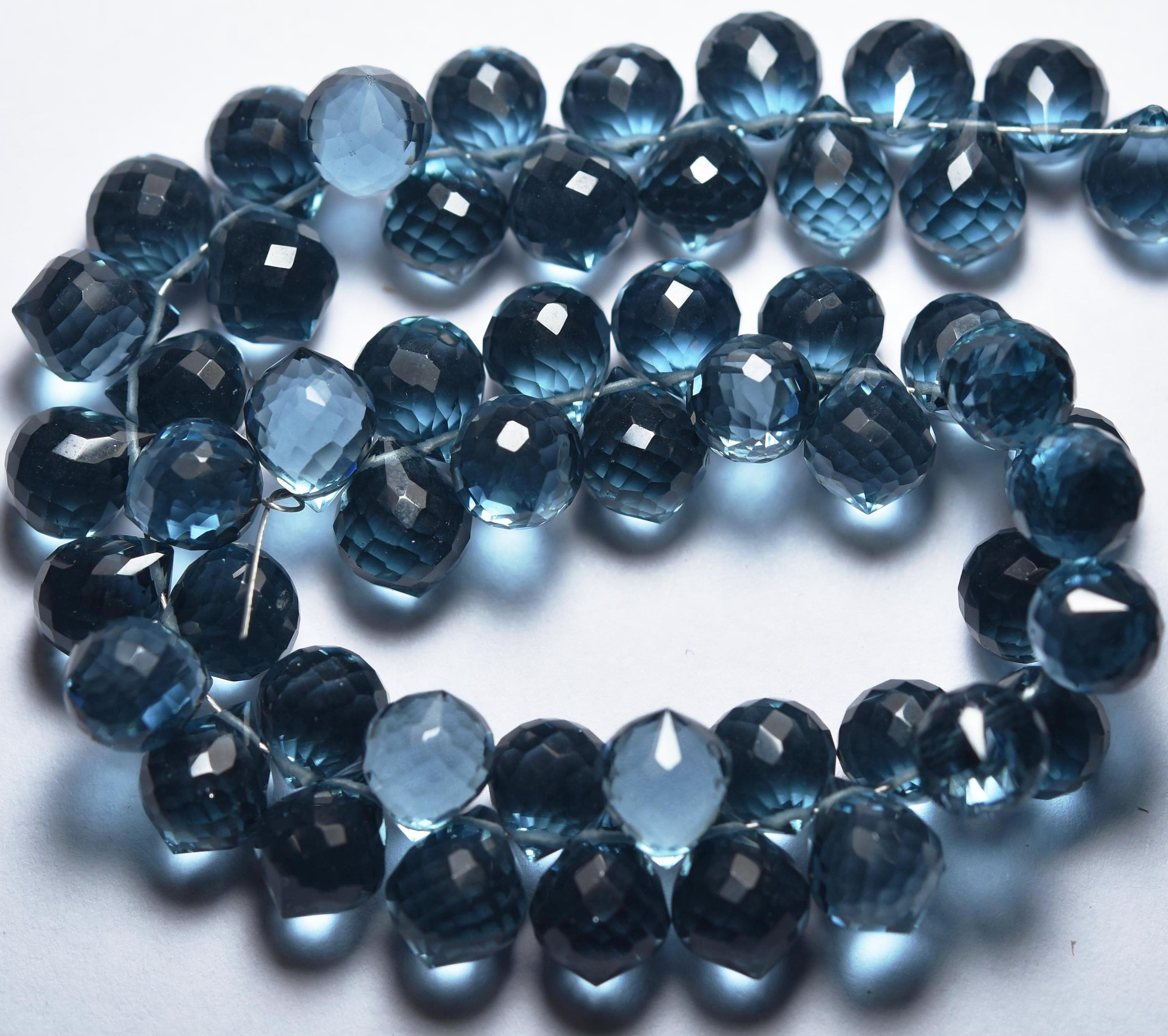 7 Inches London Dark Blue Hydro Quartz Faceted Candylated - Etsy