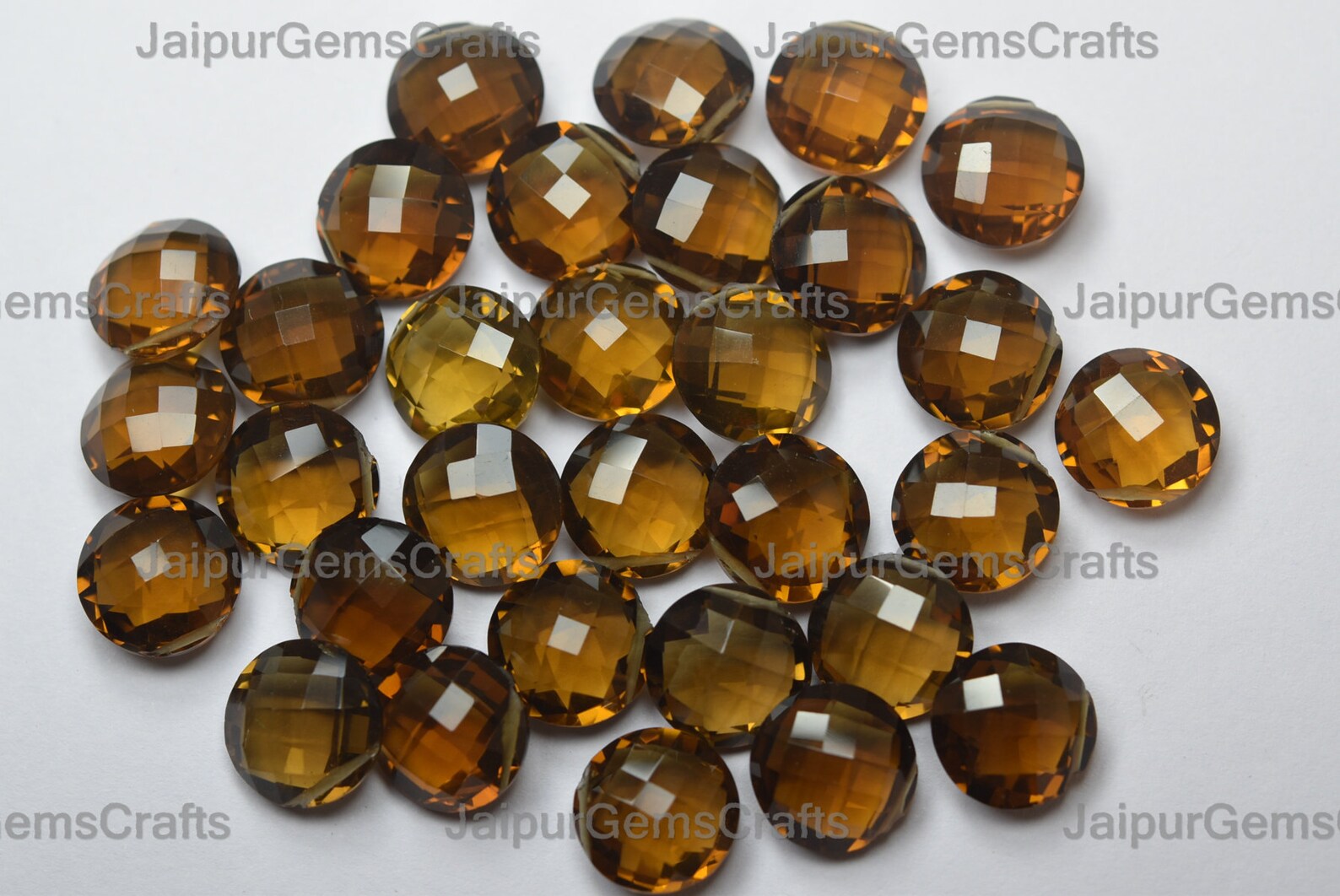 5 Match Pair Natural Honey Quartz Side Drilled Faceted Coin - Etsy