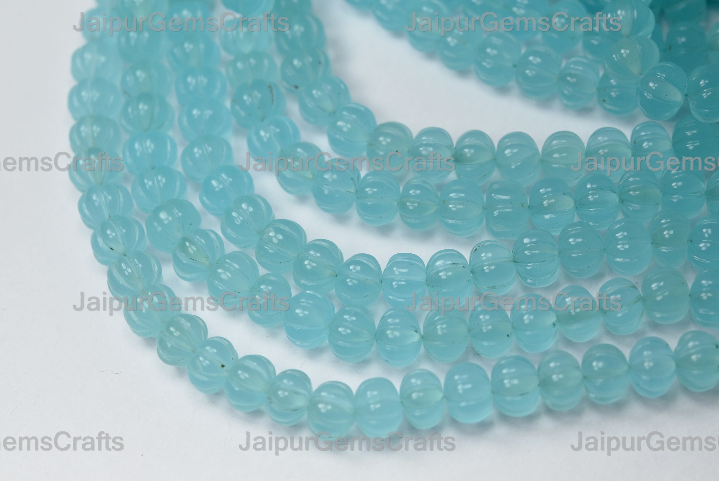 8 Inches Strand Aqua Blue Hydro Quartz Center Drilled Melon - Etsy