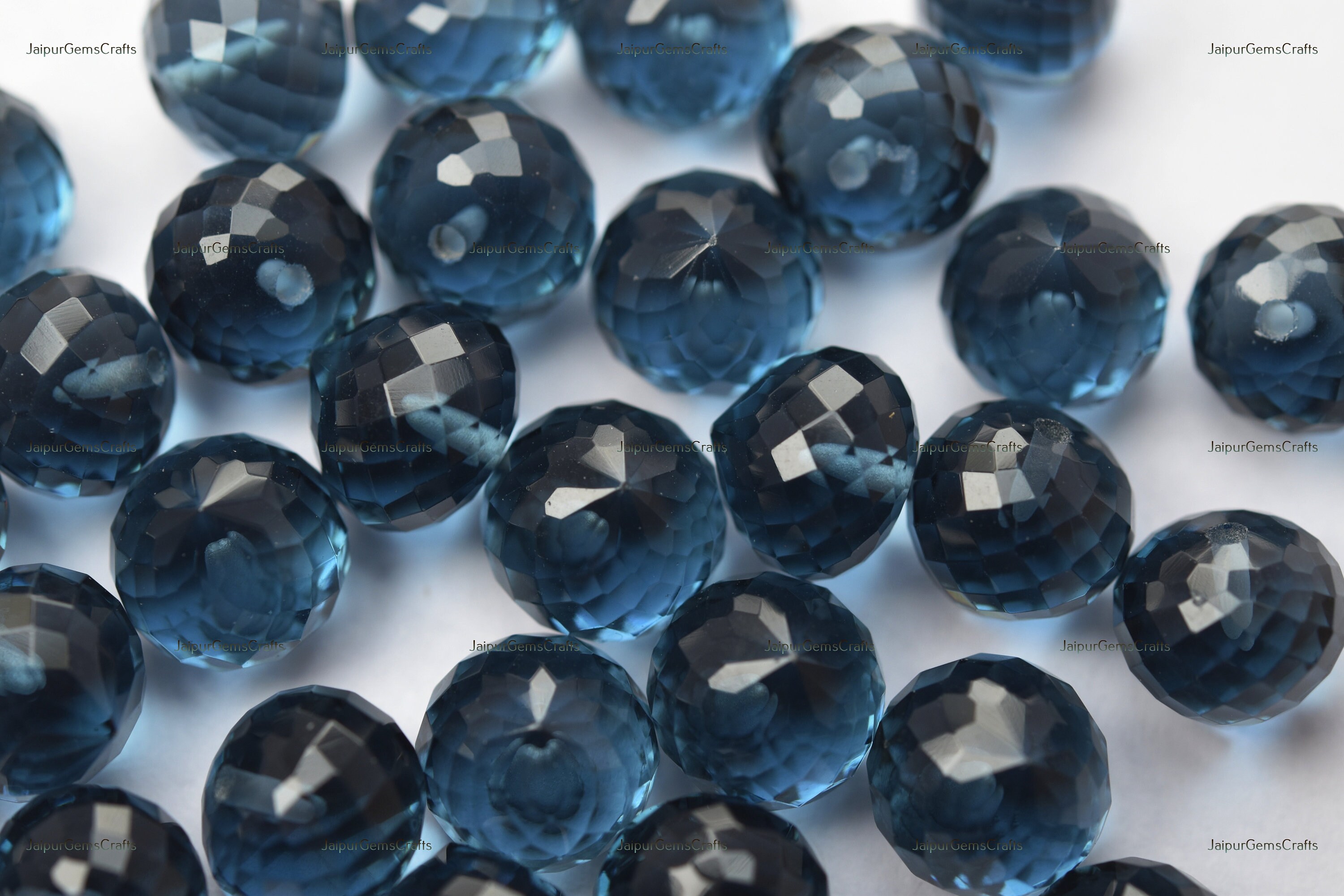 2 Match Pair London Blue Hydro Quartz Top Half Drilled - Etsy