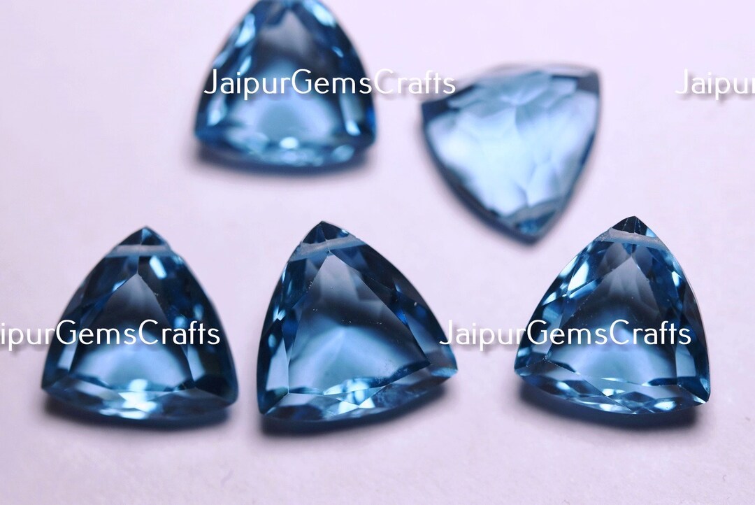 1 Match Pair, London Lite Blue Hydro Quartz, Top Side Drilled Cut Stone ...