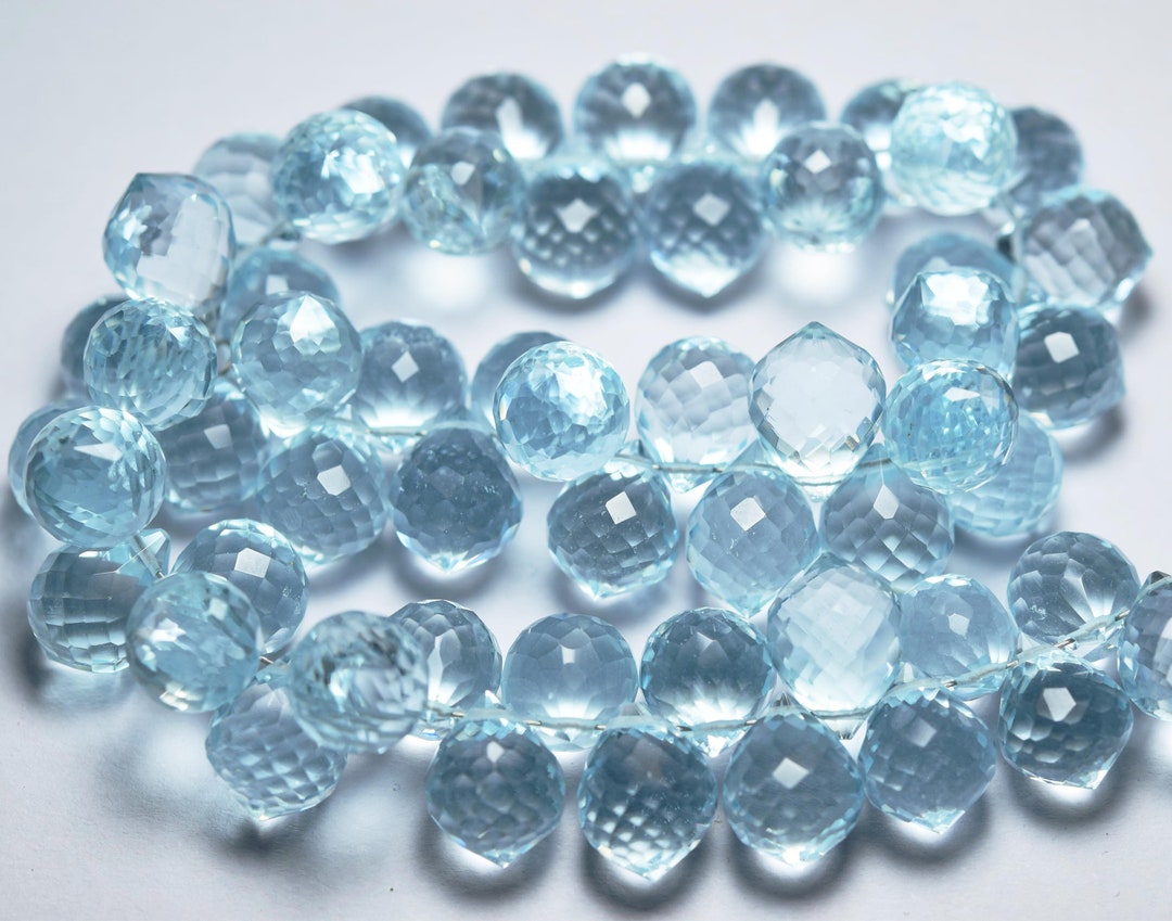7 Inches, Sky Blue Hydro Quartz, Faceted, Candylated Drops Shape ...