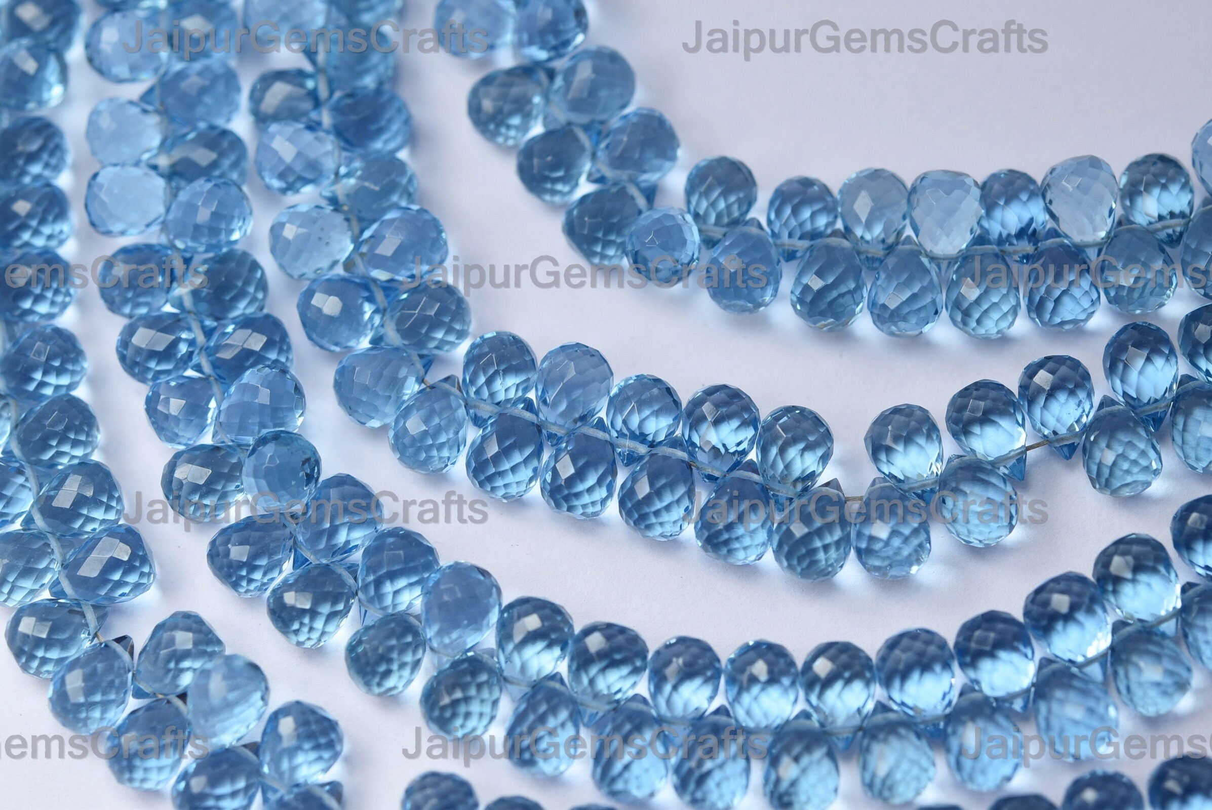 7 Inch Strand London Lite Blue Hydro Quartz Side Drilled - Etsy