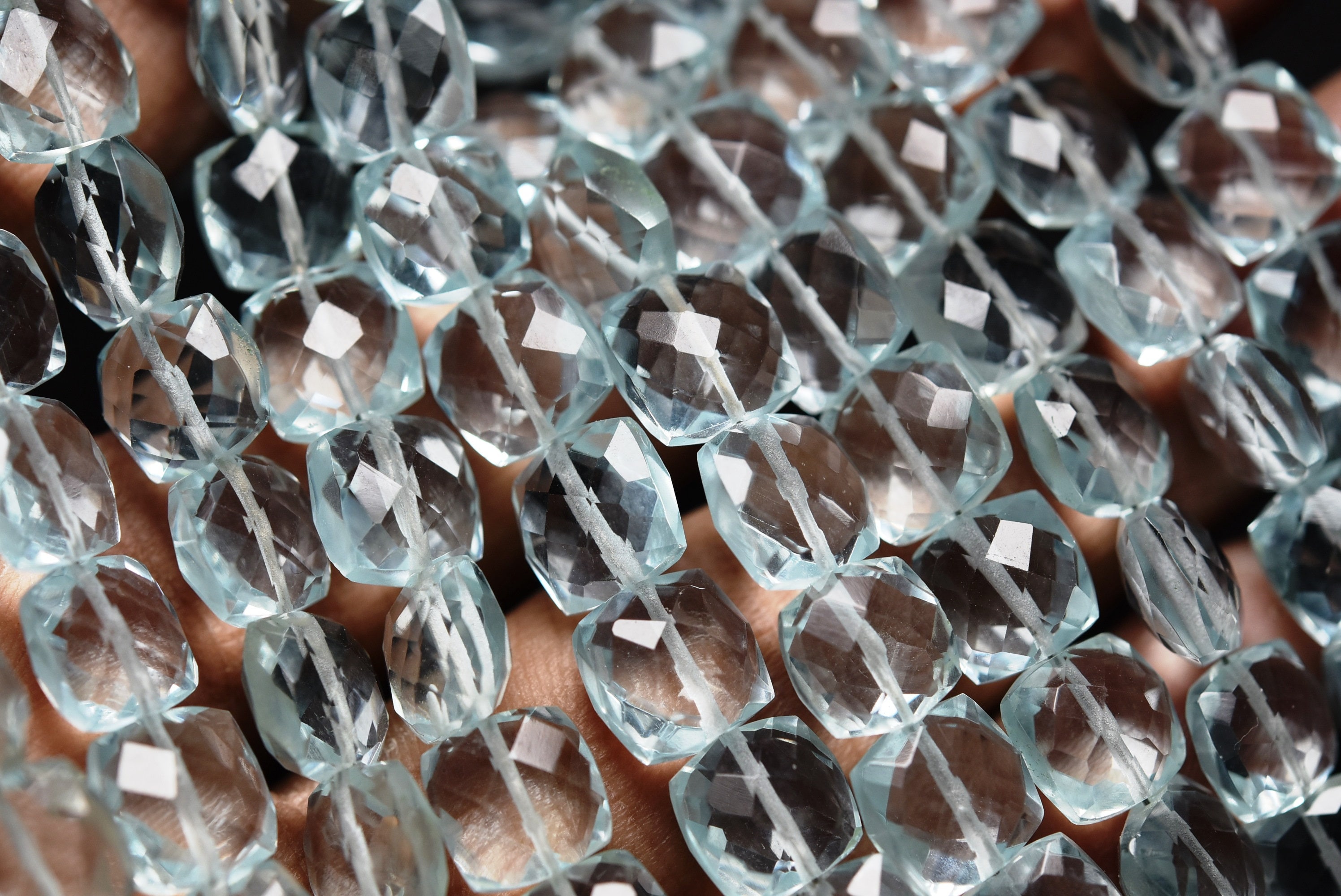 8 Inches Strand Sky Blue Hydro Quartz Vertical Top Drilled - Etsy