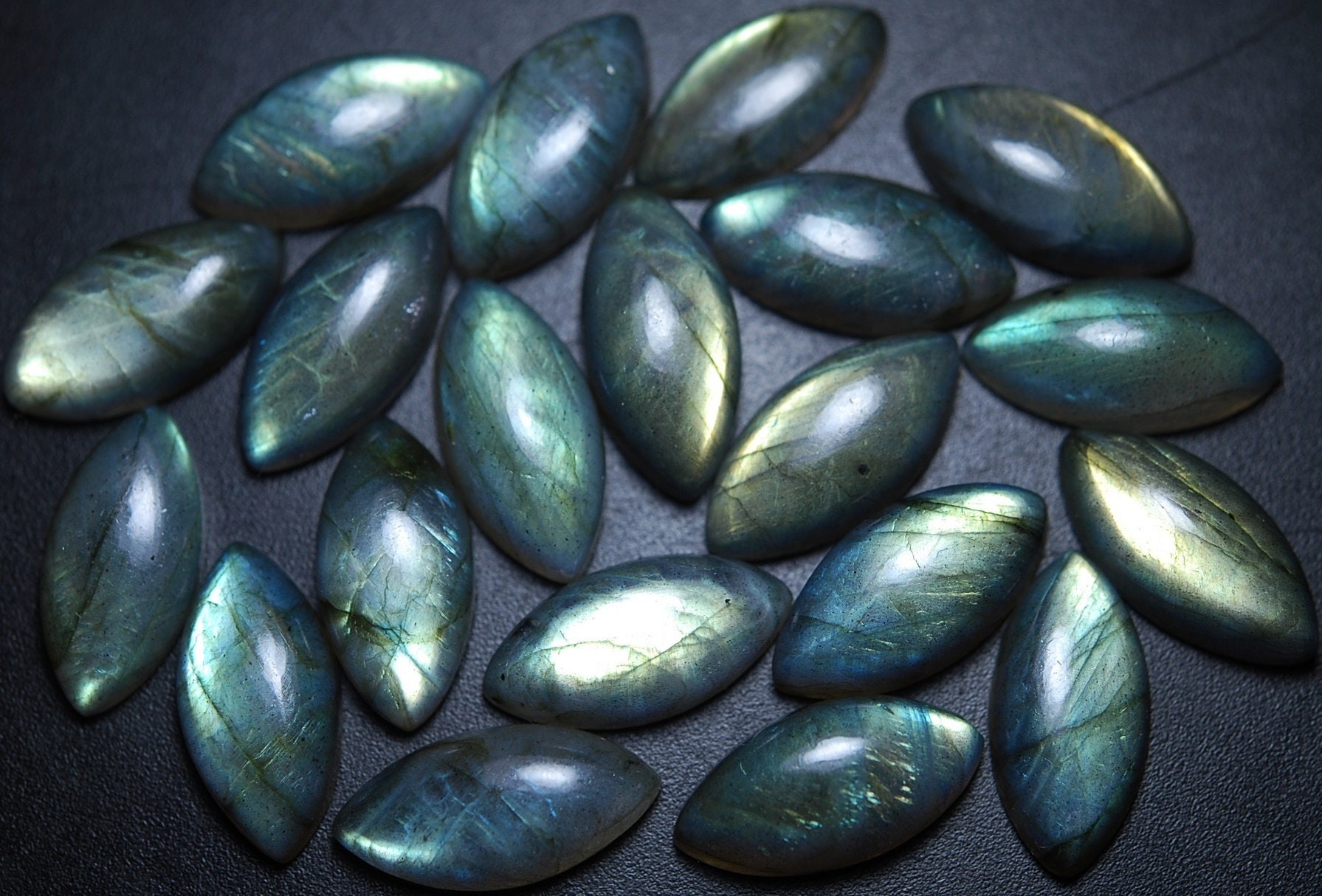 4 piezas Labradorita Dorada Y Verde Azul Llamativa Sin - Etsy España