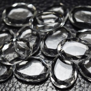 10 Pieces Natural Crystal Quartz Undrill Faceted Oval - Etsy