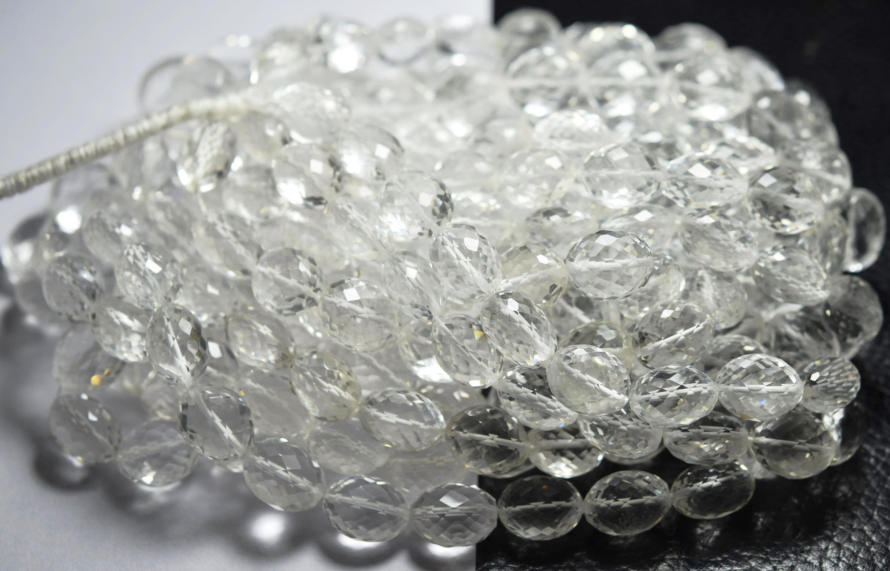 8 Inches Strand Natural Crystal Quartz Full Drill Super | Etsy