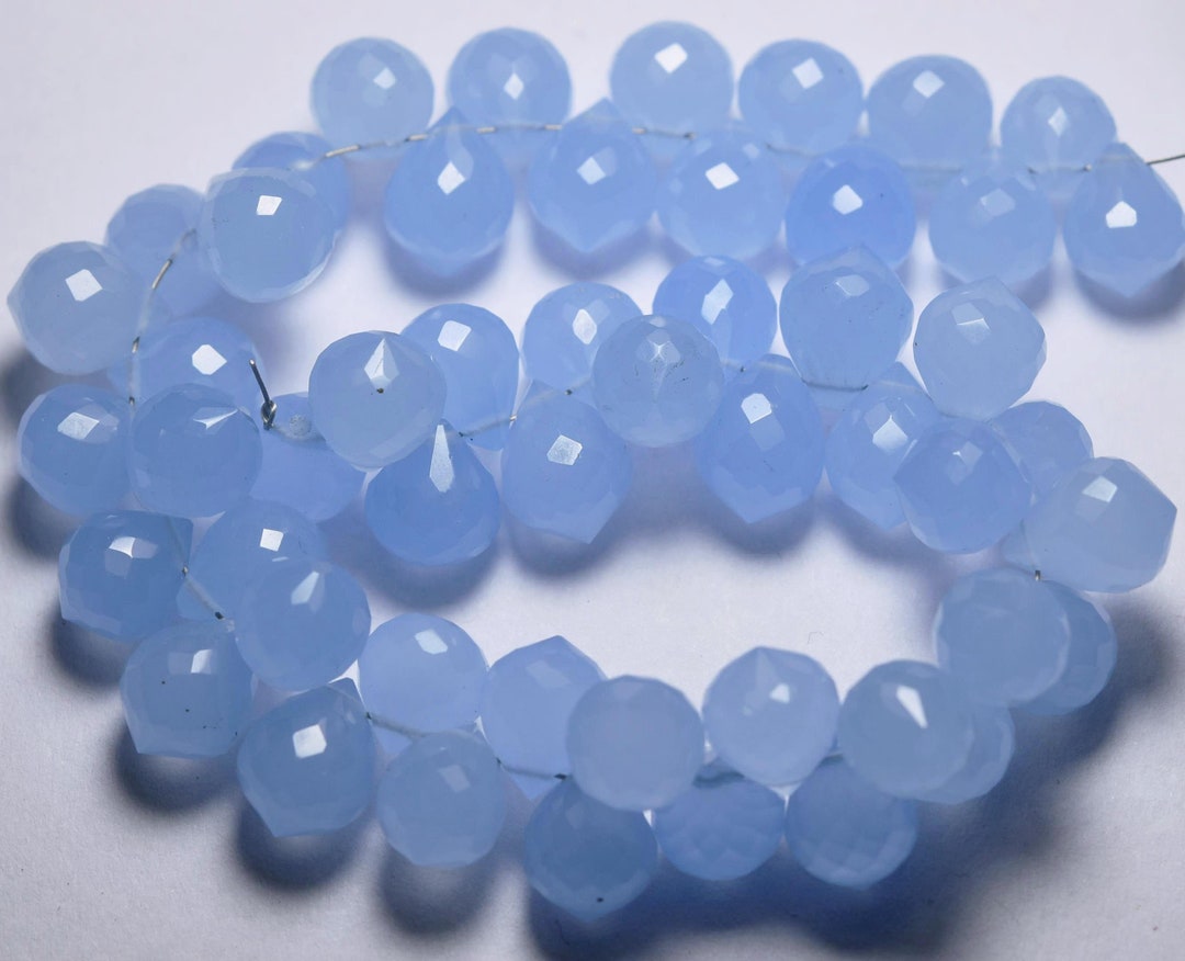 7 Inches, Holly Blue Hydro Quartz, Faceted, Candylated Drops Shape ...