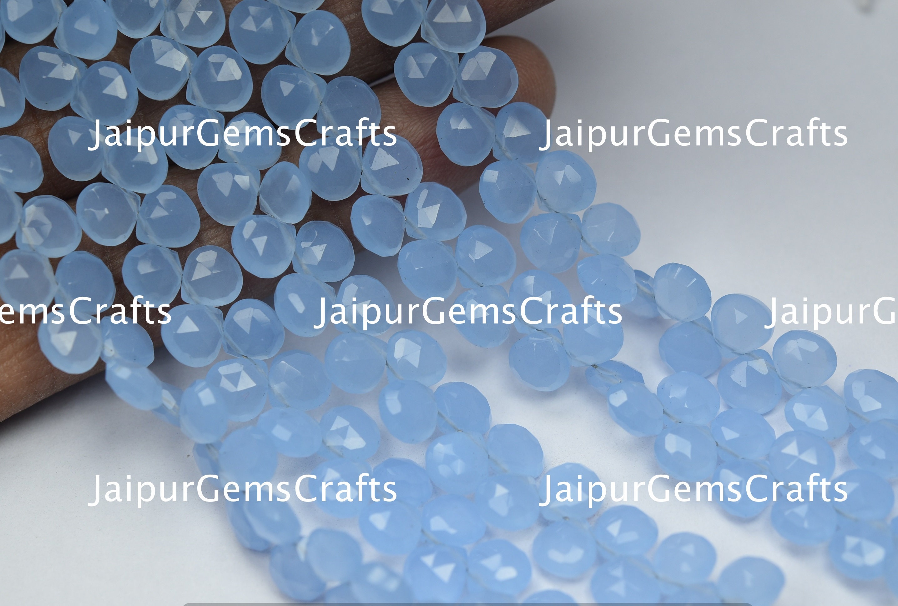 7 Inches Strand Holly Blue Hydro Quartz Side Drilled - Etsy