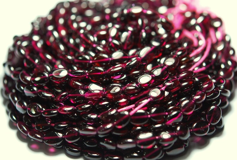16 Inches Strand, Garnet, Smooth Polished Oval, Size 7x6mm to 8x6mm - Etsy