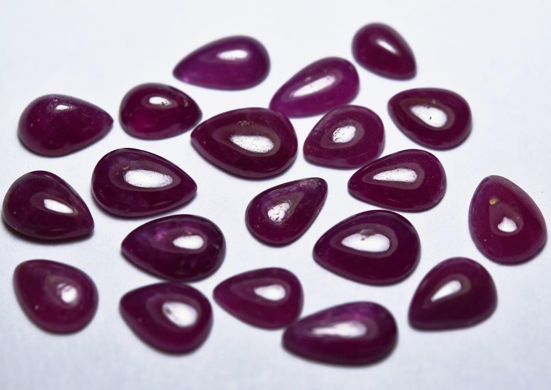 10 Pieces Natural Ruby Flat Back Undrilled Smooth Polished - Etsy