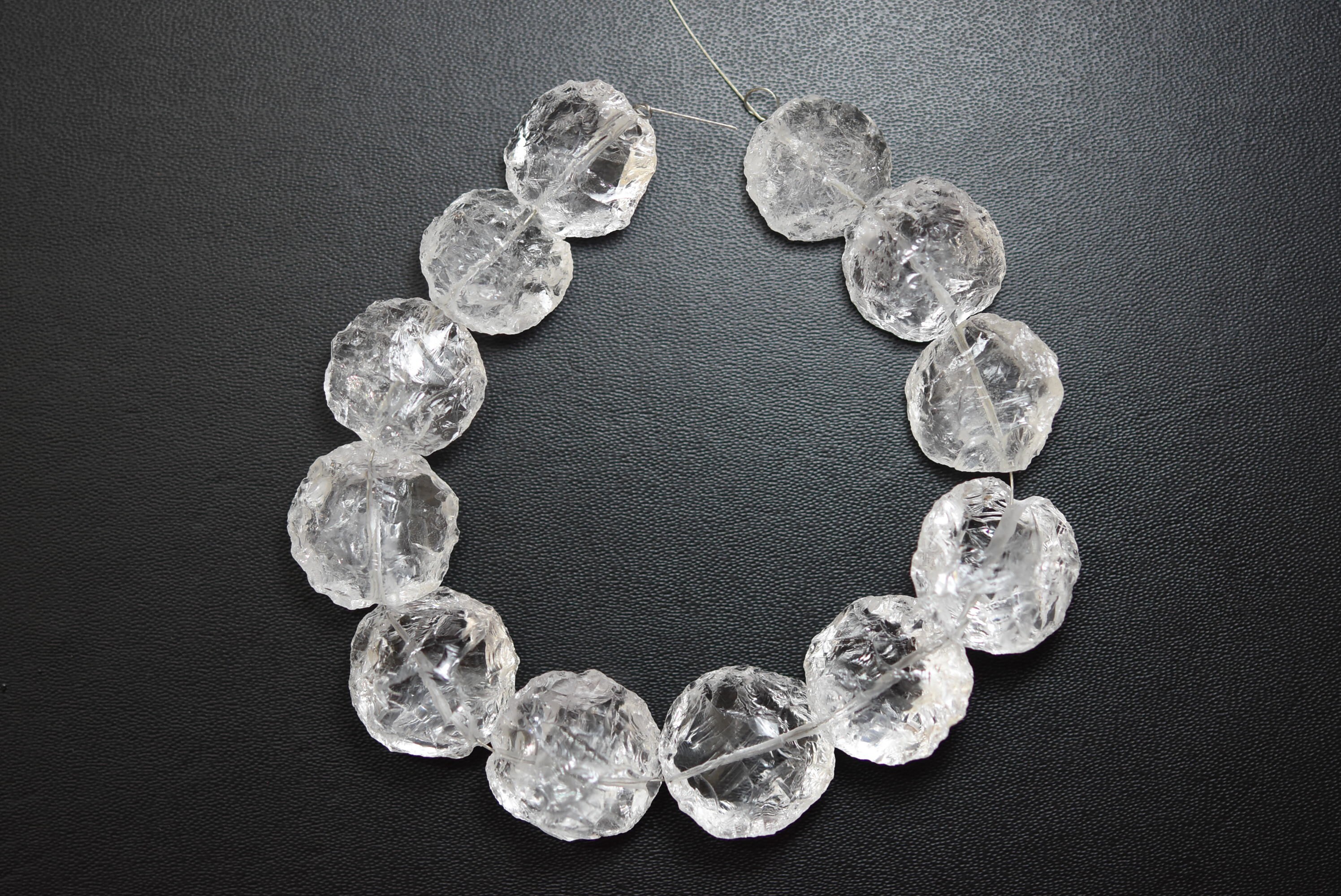 8 Inches Natural Crystal Natural Raw Coin Beads Size 18mm | Etsy