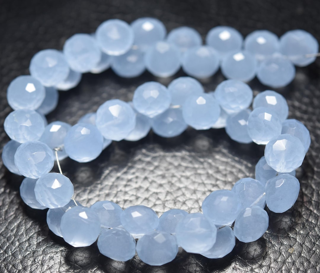 7 Inch Strand, Holly Blue Hydro Quartz Side Drilled Faceted Onion, Size ...