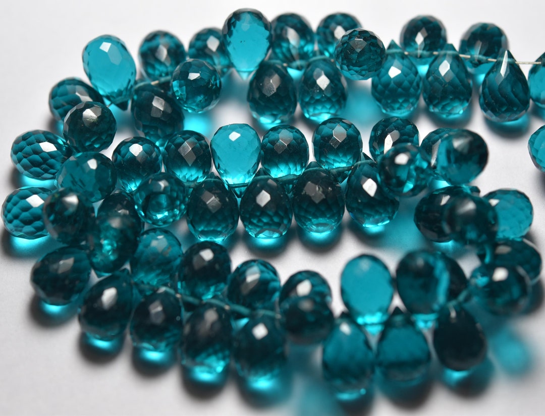 Peacock Blue Hydro Quartz, Side Drilled Faceted Drops, Size 5x8 Mm - Etsy